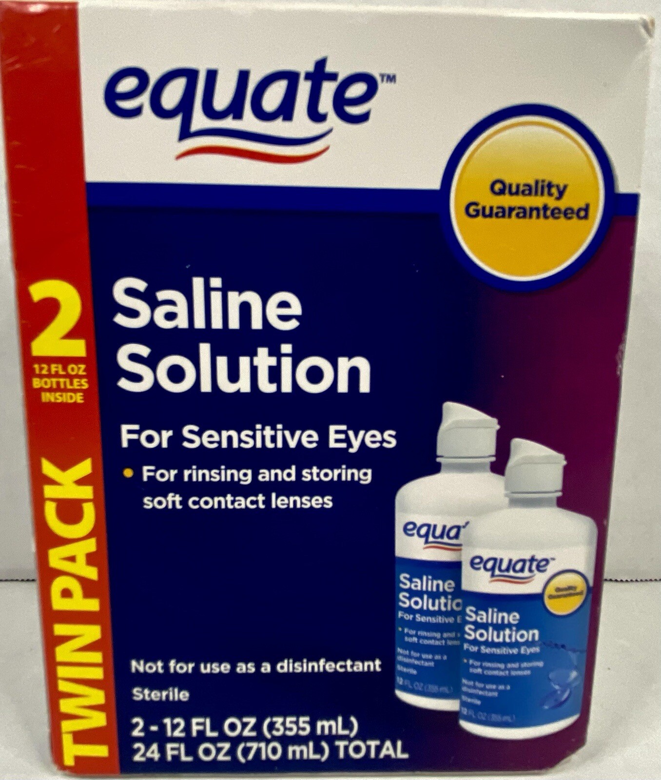 Equate Contact Lens Saline Solution for Sensitive Eyes, Twin Pack ...