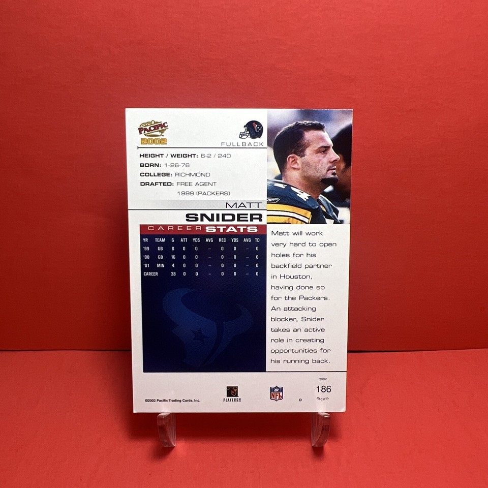 2002 Pacific Matt Snider #186 VG | eBay