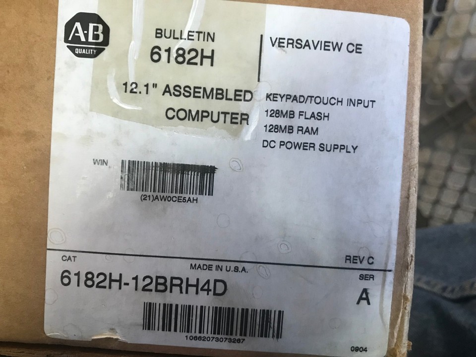 ALLEN BRADLEY VERSAVIEW 6182H-12BRH4D - TOUCH SCREEN HMI COMPUTER - NEW ...