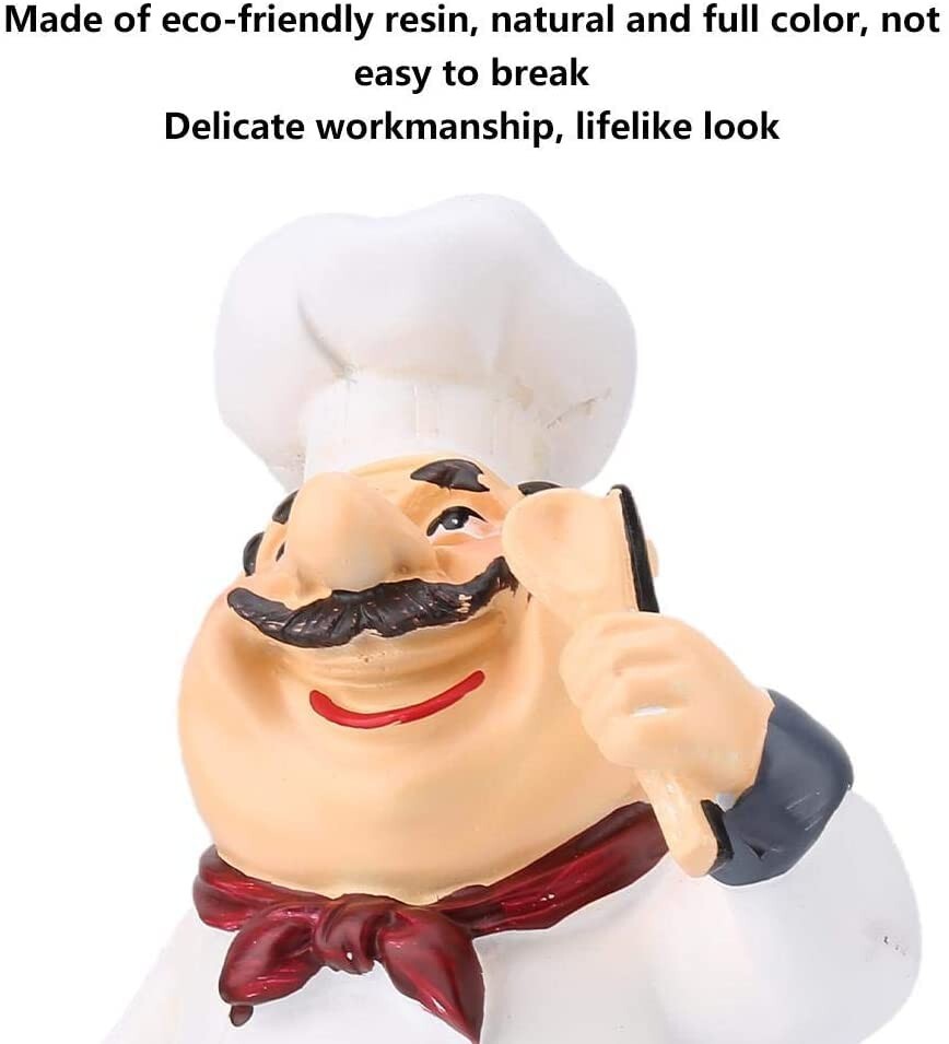 Resin Chef Figurines, Fat Chef Ornament Statue Italian Chef Kitchen ...