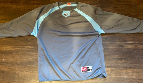 XL Rawlings Baseball Long sleeve Thermal Grey Baby Blue Elephant ...