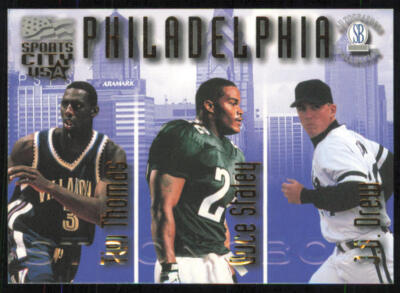 Tim Thomas / Duce Staley / J.D.Drew 1997-98 Score Board Sports City USA ...