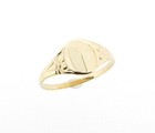 Personalised Letter Engraved Solid 9ct Yellow Gold Oval Signet Ring ...