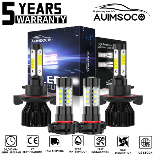 FOR Chevy Spark 2016-2020 6000K 4X LED Headlight High/Low Beam + Fog ...