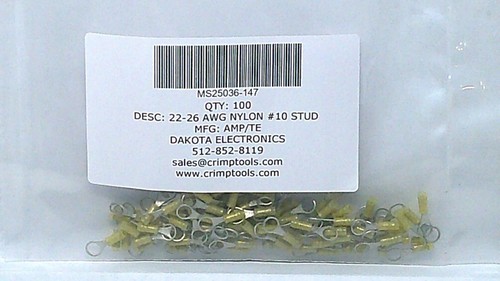 MS25036-147 Terminal 100 pcs Mfg. Amp/TE Condition: New Surplus | eBay