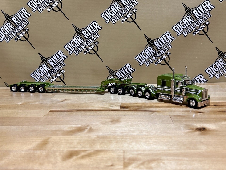 DCP 1/64 Kenworth W900 Magnitude Lowboy Jeep And Flip Axle Semi Truck ...