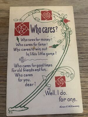 Vintage Postcard Who cares Horace G Williamson 1915 | eBay