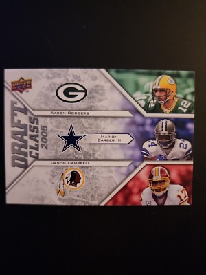 AARON RODGERS 2005 DRAFT CLASS Upper Deck Trio Card GREEN BAY PACKERS ...