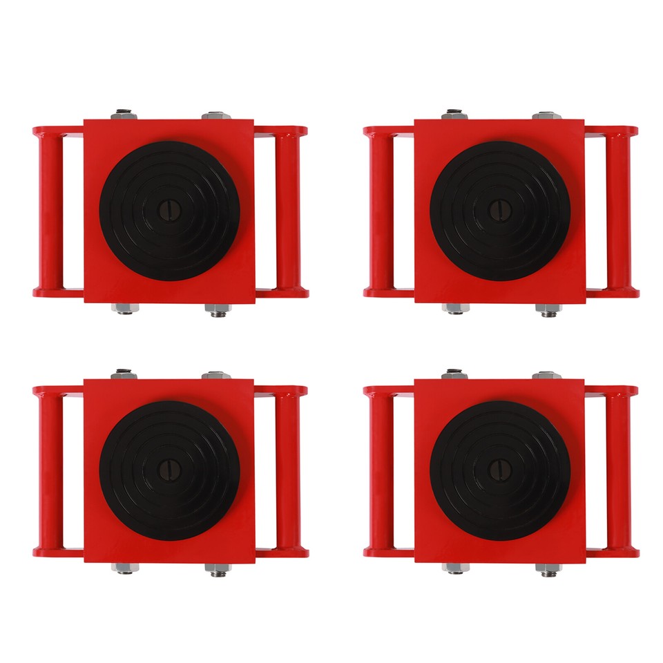 4PCS 6 Ton Machinery Movers Skate Dolly 360 Rotation Heavy Duty Roller ...