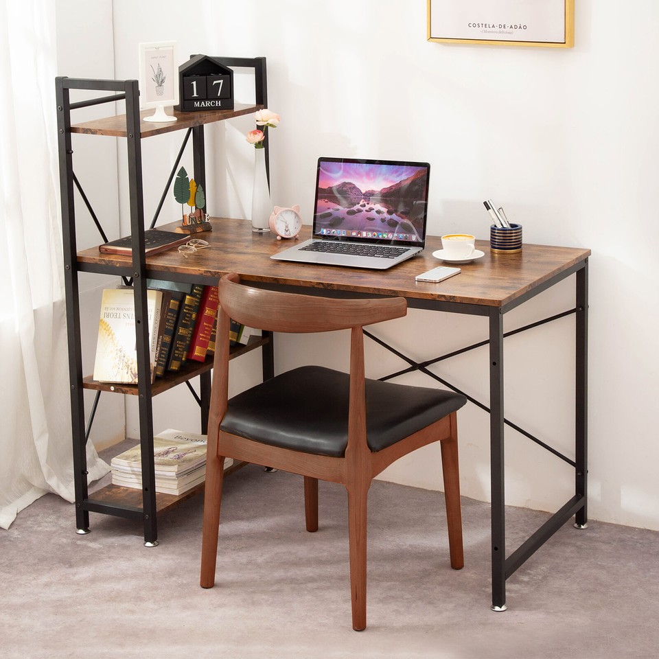 Work desk Workstation Pc Storage Writing Study Computer 2-tier Home ...