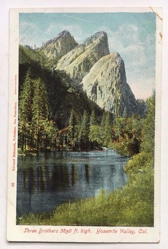CA Postcard Three Brothers Yosemite Valley California Div Back Richard ...