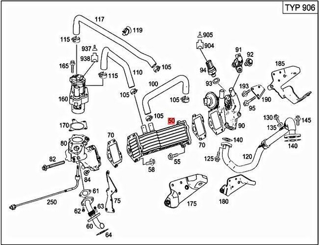 Mercedes-Benz SPRINTER EGR Recirculation Cooler Factory OEM 6421402175 ...