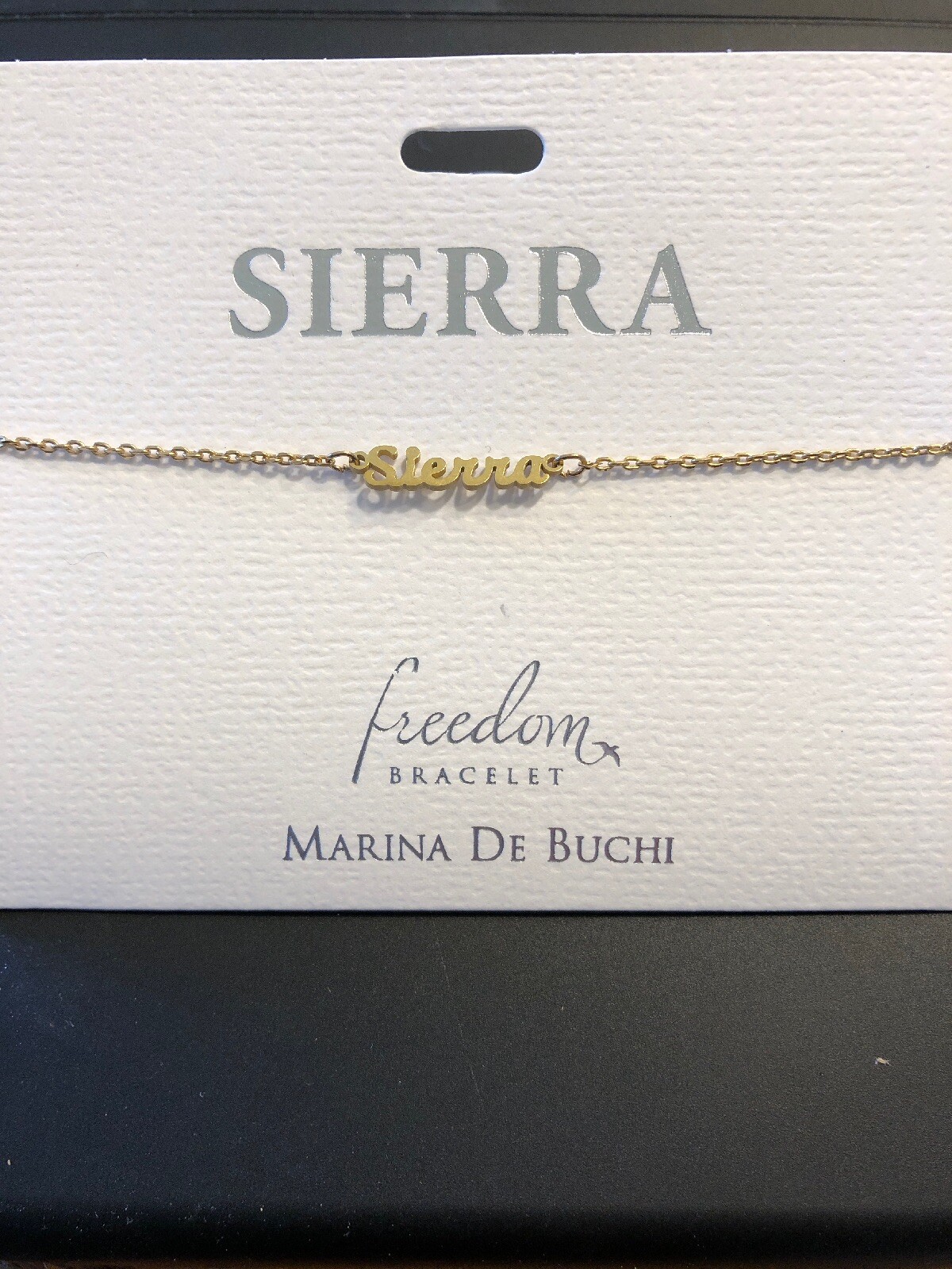 Freedom Bracelet by Marina De Buchi goldtone personalized (Sabrina ...