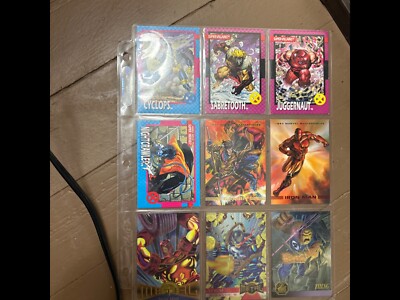 marvel trading cards Cyclops Sabertooth Juggernaut Nightcrawler Gambit ...