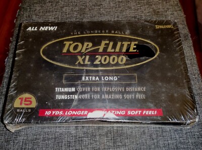Top Flite XL 2000 Extra Long Box of 12 Golf Balls Spalding Titanium ...