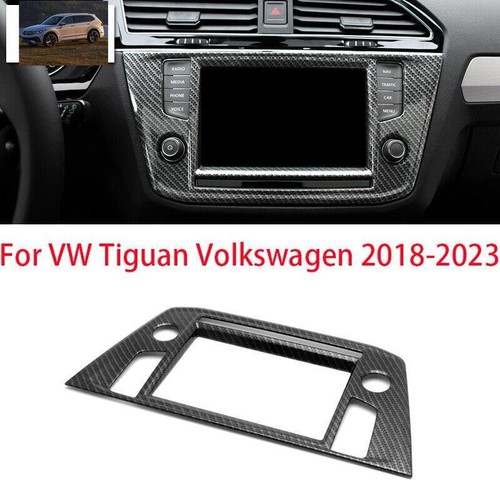 For VW Tiguan 2018-2022 2023 Carbon Fiber Center Console Navigation GPS ...