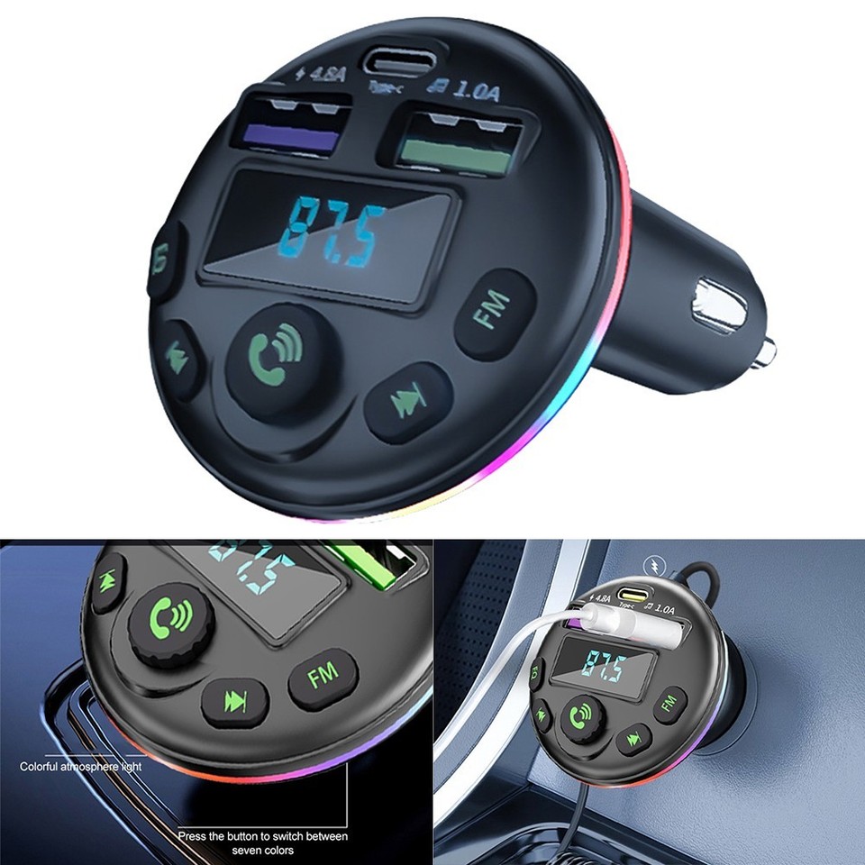 Sleek Design FM Transmitter Car Kit MP3 Modulator Player Handsfree ...
