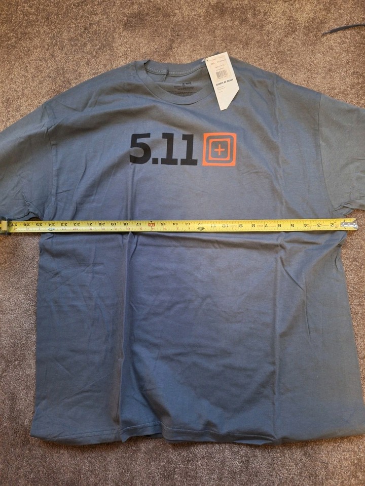 5.11 Tactical TShirt Tee Mens 2XL XXLCharcoal Grey with logo. New With ...