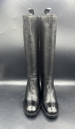 NEW Clarks MASCARPONE Black Leather Zip Up Knee High Boots Shoe Size UK ...