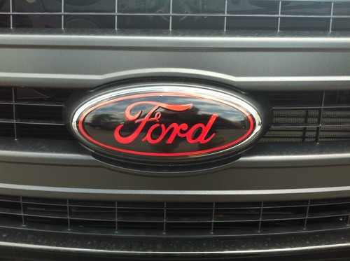 ford oval emblem RED BLACK STICKER OVERLAY Fits 2022 F150 | eBay