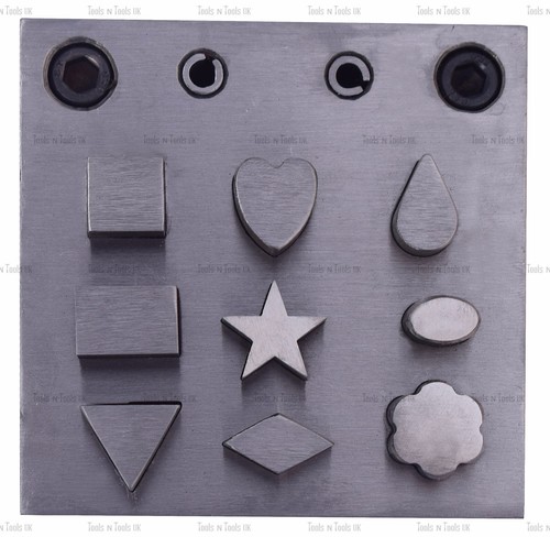 STEEL DISC CUTTER 9 ASSORTED SHAPES JEWELRY MAKING DESIGNS PATTERN ...