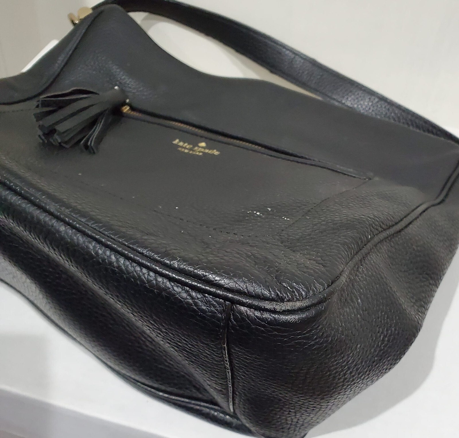 Kate Spade New York Purse Black Pebbled Leather Tote Purse RN 0102760 ...