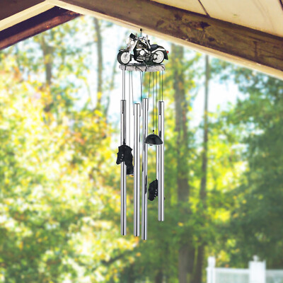 23"Long Round Top Black Motorcycle Wind Chime Ornament Home Decor ...