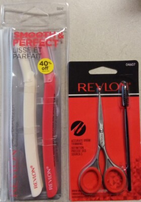 Revlon Accurate Brow Trimming w/Brush + Face Defuzzer Smooth & Perfect ...
