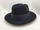 STETSON TEMPLE BLACK FUR FELT HAT FEDORA MADE IN USA | eBay