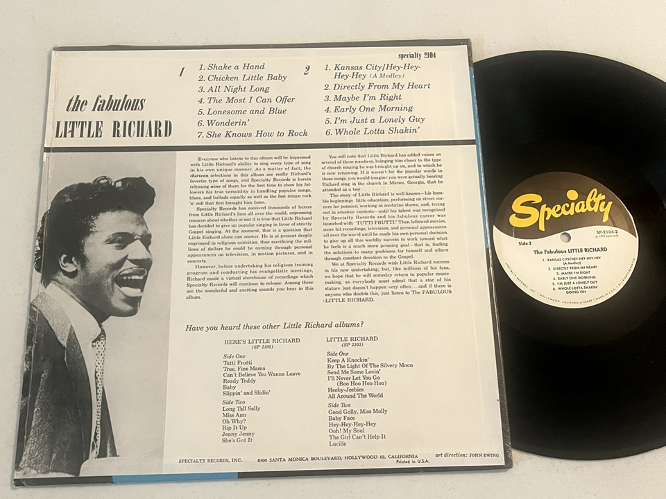 Little Richard - THE FABULOUS - Little Richard 1972 SPECIALTY RECORDS ...