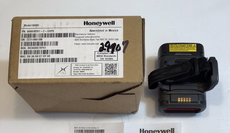 Honeywell 8680IB201-2-USPS Wireless Wearable Ring Barcode Scanner | eBay