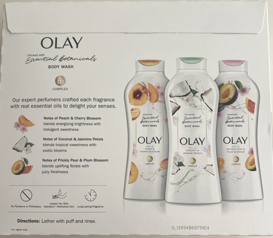 Olay Essential Botanicals Body Wash 23.6 fl oz. each, (3-pack) | eBay