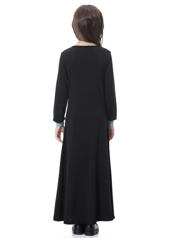 Muslim Child Girls Abaya Long Dress Burka Prayer Maxi Kaftan Robe Arab ...