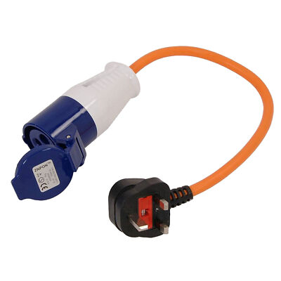 Neilsen Caravan Hook Up Cable Lead Plug Socket Adaptor 240V UK 3 Pin ...