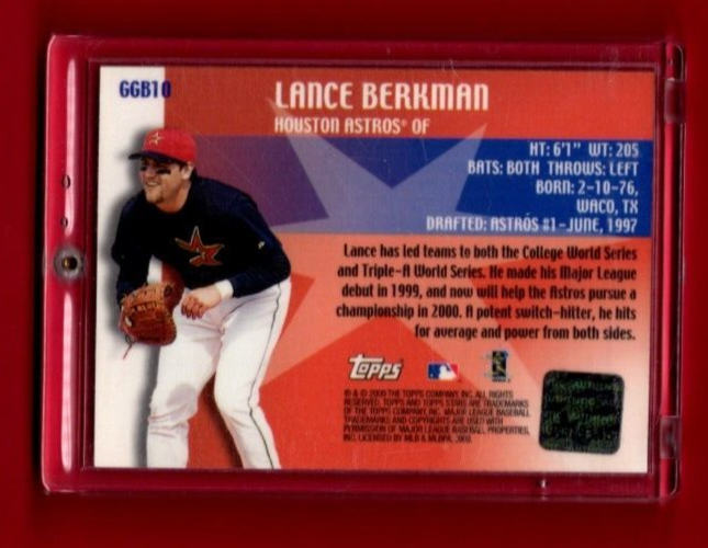2000 Topps Stars Game Gear Lance Berkman GU Bat Ungraded Baseball Card ...