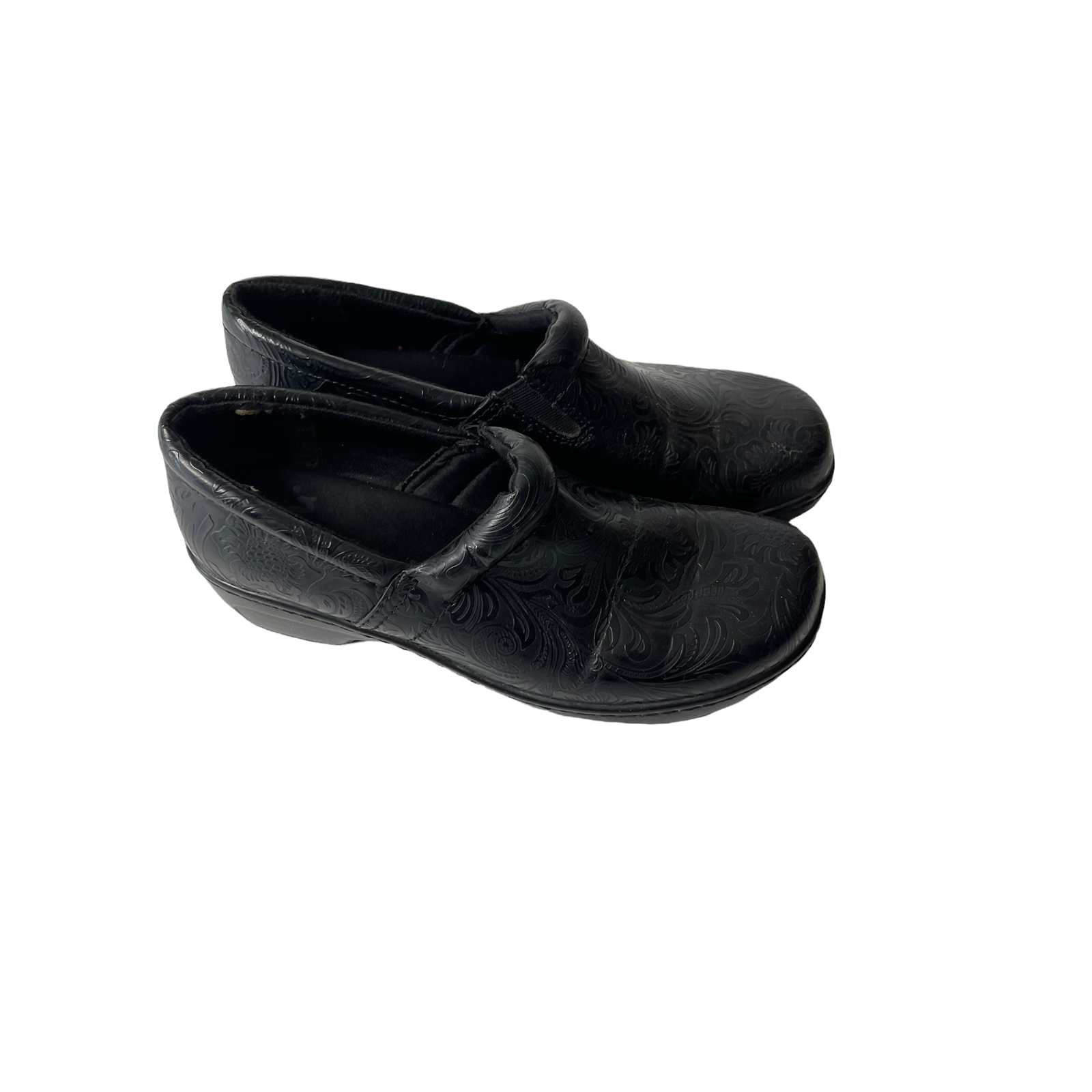 Yuu Size 8.5 Tooled Floral Black Mules Clogs | eBay