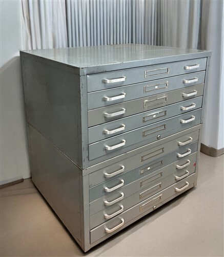 Pair of 5 Drawer Filing Cabinets, Flat Document File, Blueprint, Map ...
