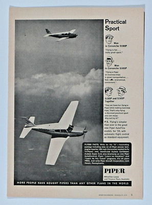 Piper Twin Engine Apache Vintage 1959 Practical Sport Original Print Ad ...