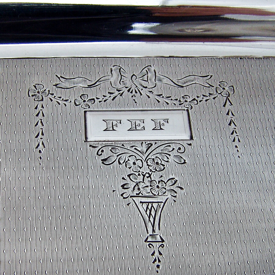 Engine Turned Engraved Dresser Tray International Sterling Silver | eBay