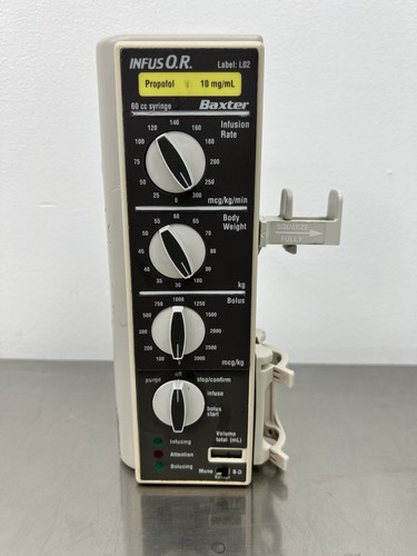 Baxter Infus OR Infusion Syringe Pump w/ Propofol Plate & Pole Mount | eBay