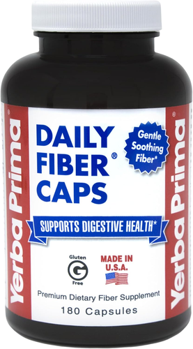 Daily Fiber Caps - 180 Capsules - Soluble & Insoluble Dietary Fiber ...