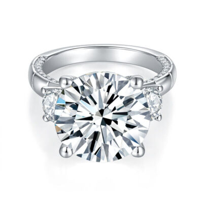8.0Ct BIG Moissanite Wedding Engagement Ring GRA Pass Tester 925 ...