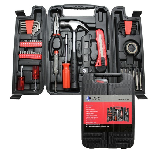Large Tool Set Household Garage Mechanics 142 pc All Purpose Hand Tools ...