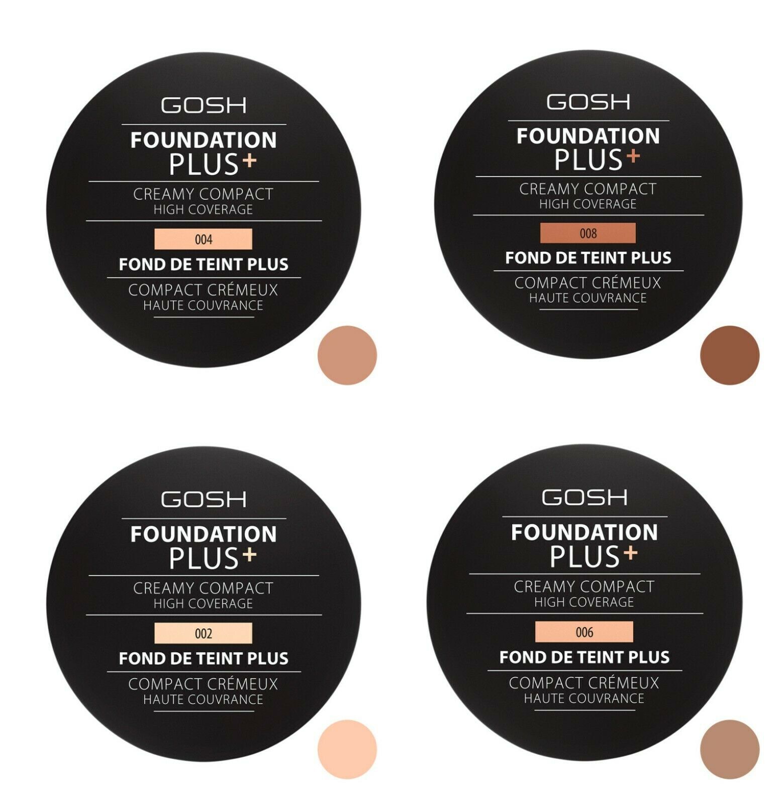 Gosh Foundation Plus Creamy Compact High Full Coverage Long Wear All ...