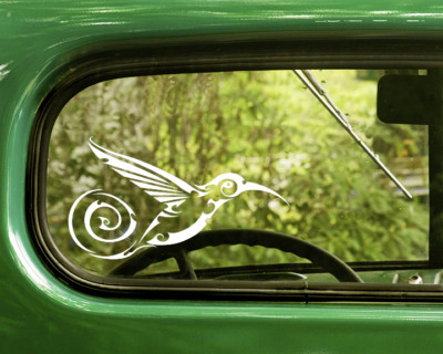 2 TRIBAL HUMMINGBIRD DECAL Stickers For Car Window Truck Bumper Laptop ...