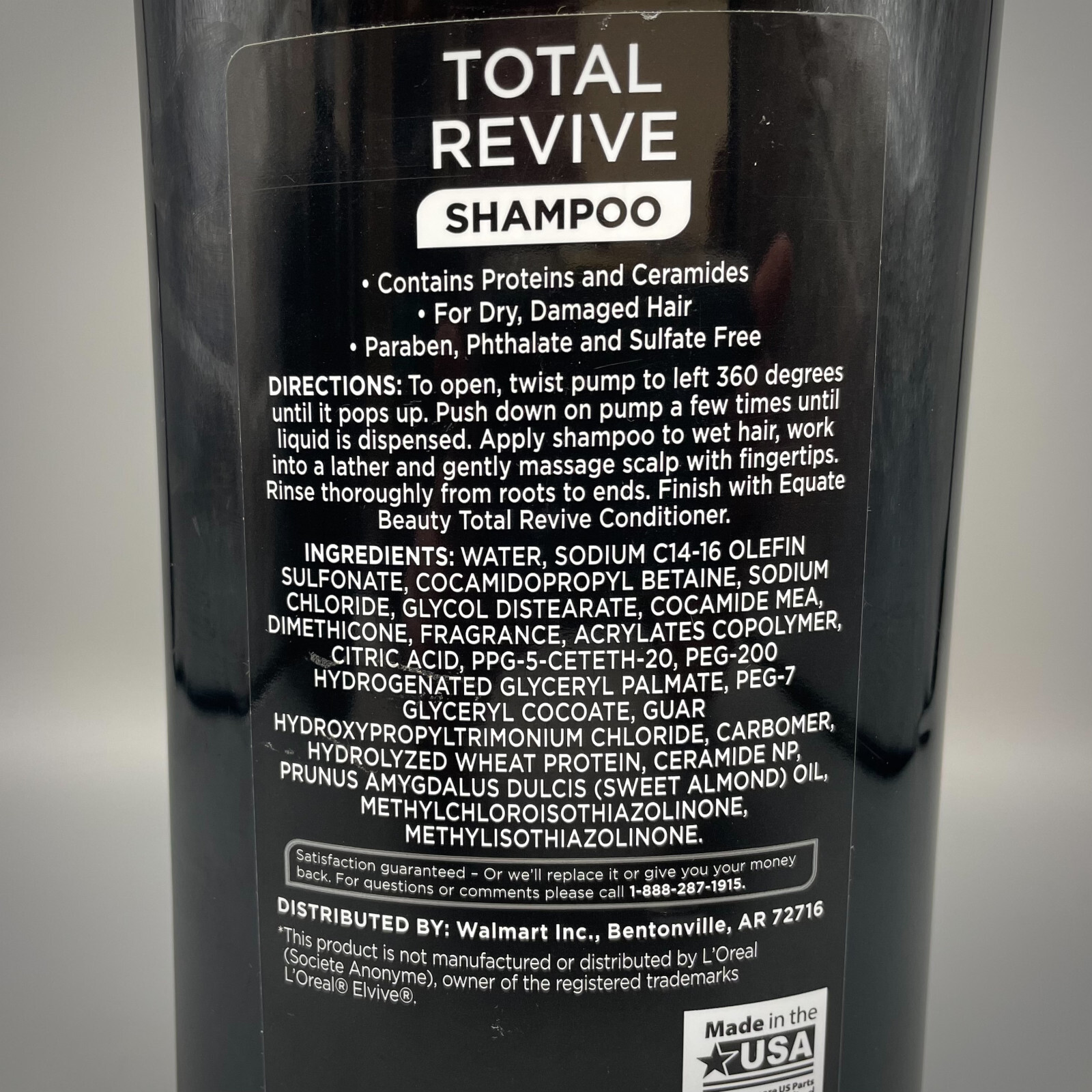 Equate Beauty Total Revive Shampoo for DRY Hair Paraben Free, 28oz x 2 ...