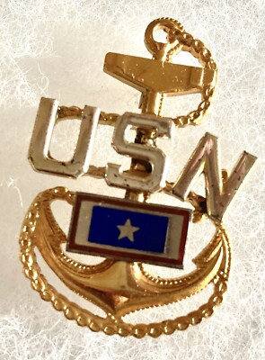 Signed Sterling Vintage 1940s USN over Anchor Pin/Brooch/Acid Tested ...