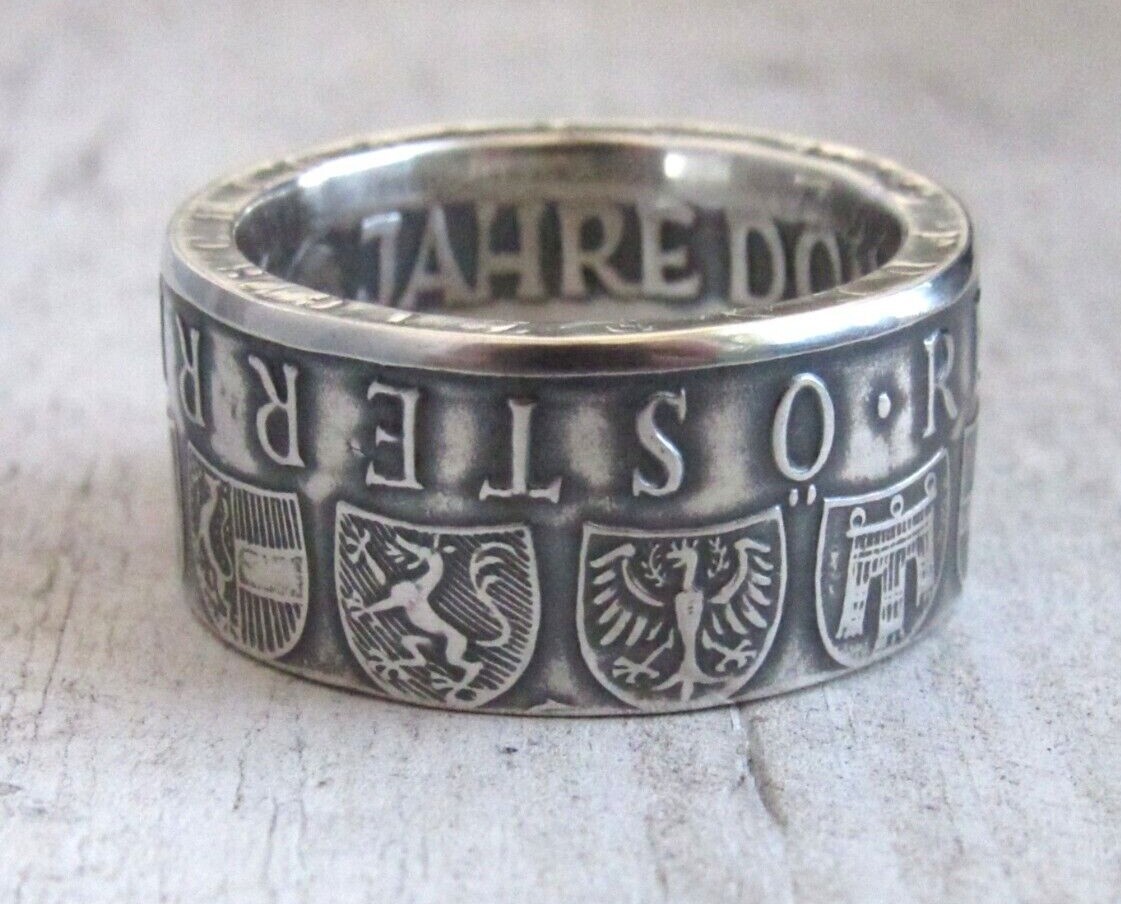 Austrian Silver Coin Ring - Coin ring Austria - Austrian Men's Silver ...