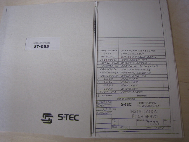 aviation parts s-tec sys 60 pss auto pilot purchased new 2005 never ...