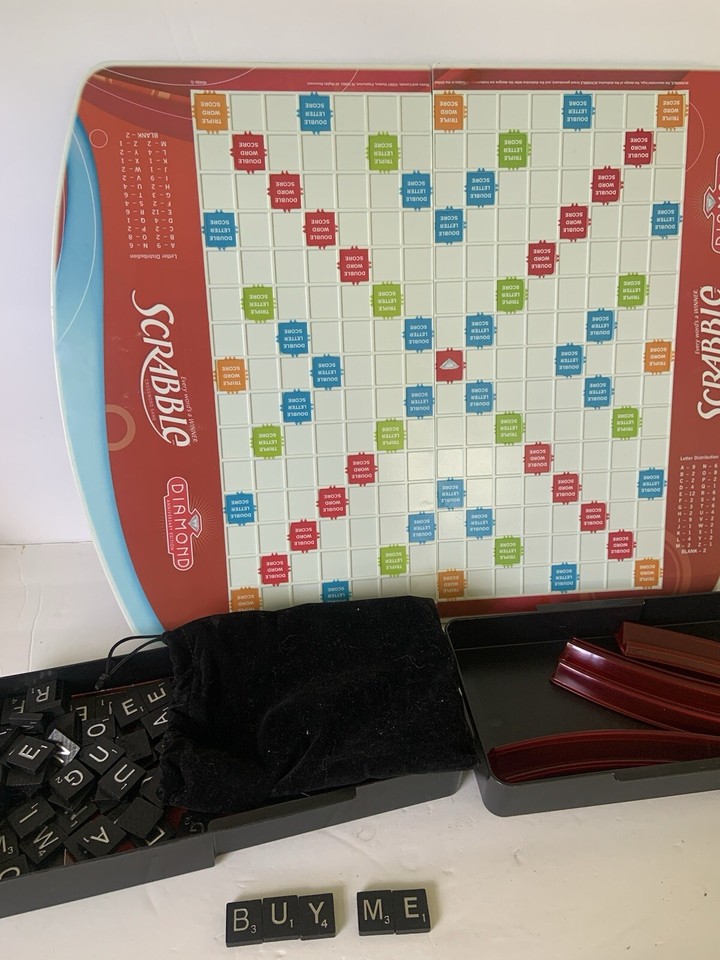 Scrabble Travel Case Diamond Anniversary Edition Game Board Word ...